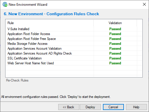 New Environment Wizard - Page 6